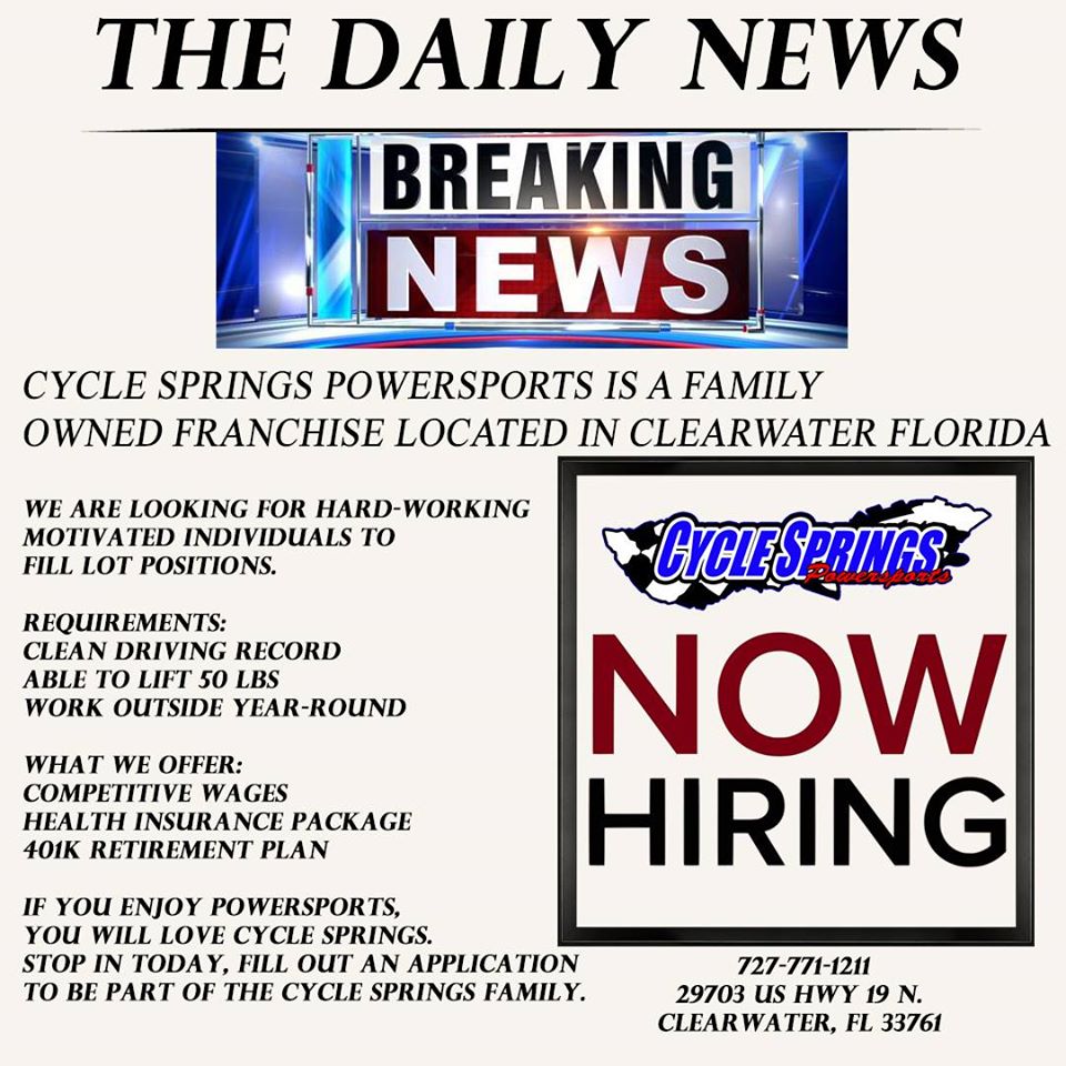 Start Your New Career at Cycle Springs Powersports - The Watercraft ...